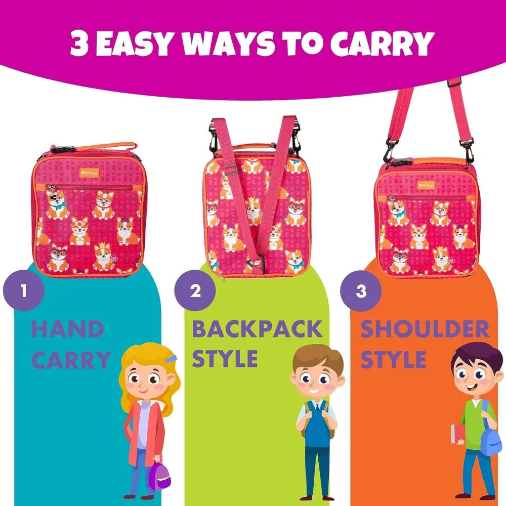 Bentology Convertible - 2 in 1 Reusable Lunch Bag - Corgi