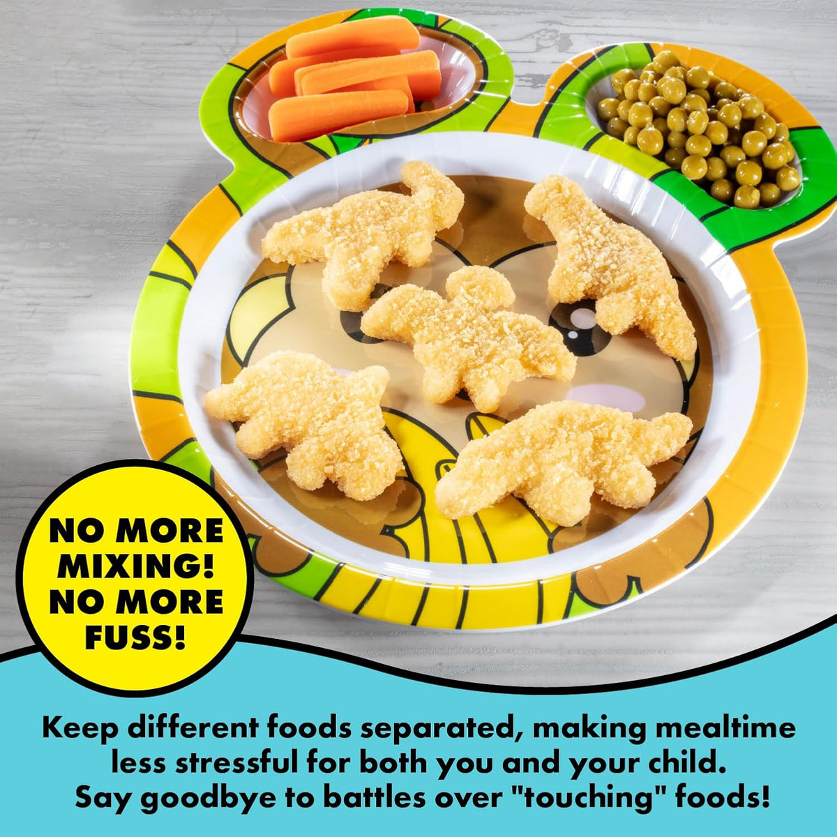 Bentology Zoo Friends Mealtime Melamine Plates 4 Pack - Panda, Monkey,